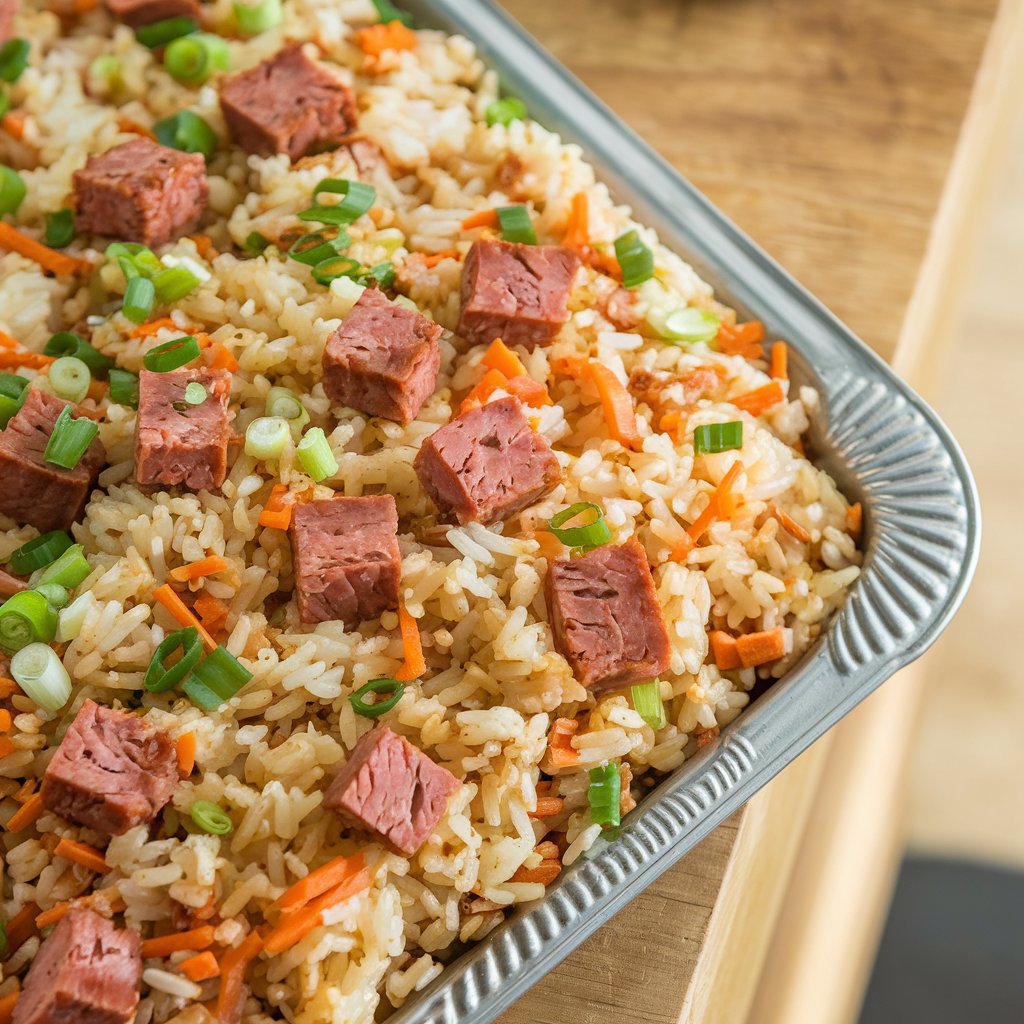 Fried Rice with Chicken Luncheon Meat (1 Portion, Good for 15 Pax) - De ...