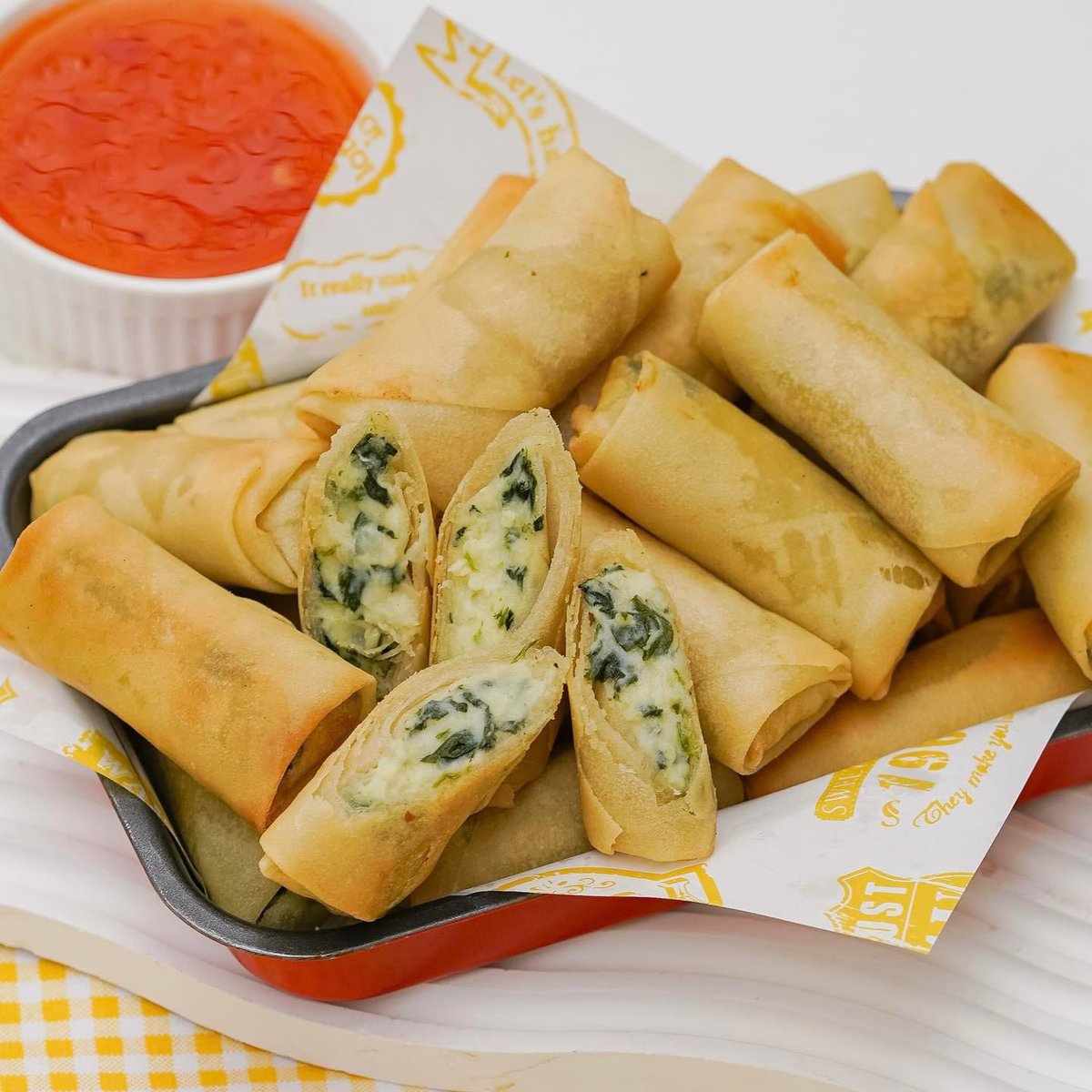 Spinach & Cheese Spring Rolls - Nakin Food Guernsey - Asian Western ...
