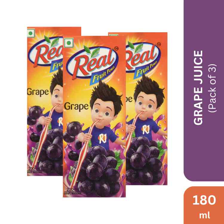 Real Fruit Power Grape Juice,180ml (Pack of 3) - ASON MARKET