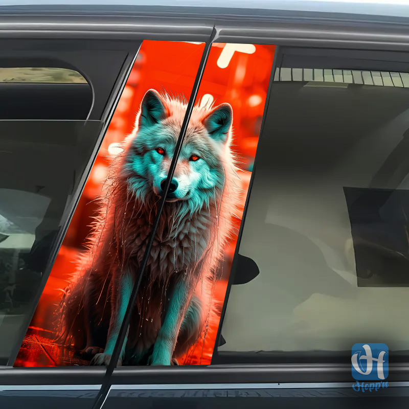 Wolf in the Streets B- Pillar Sticker - Hopp'n | Take App