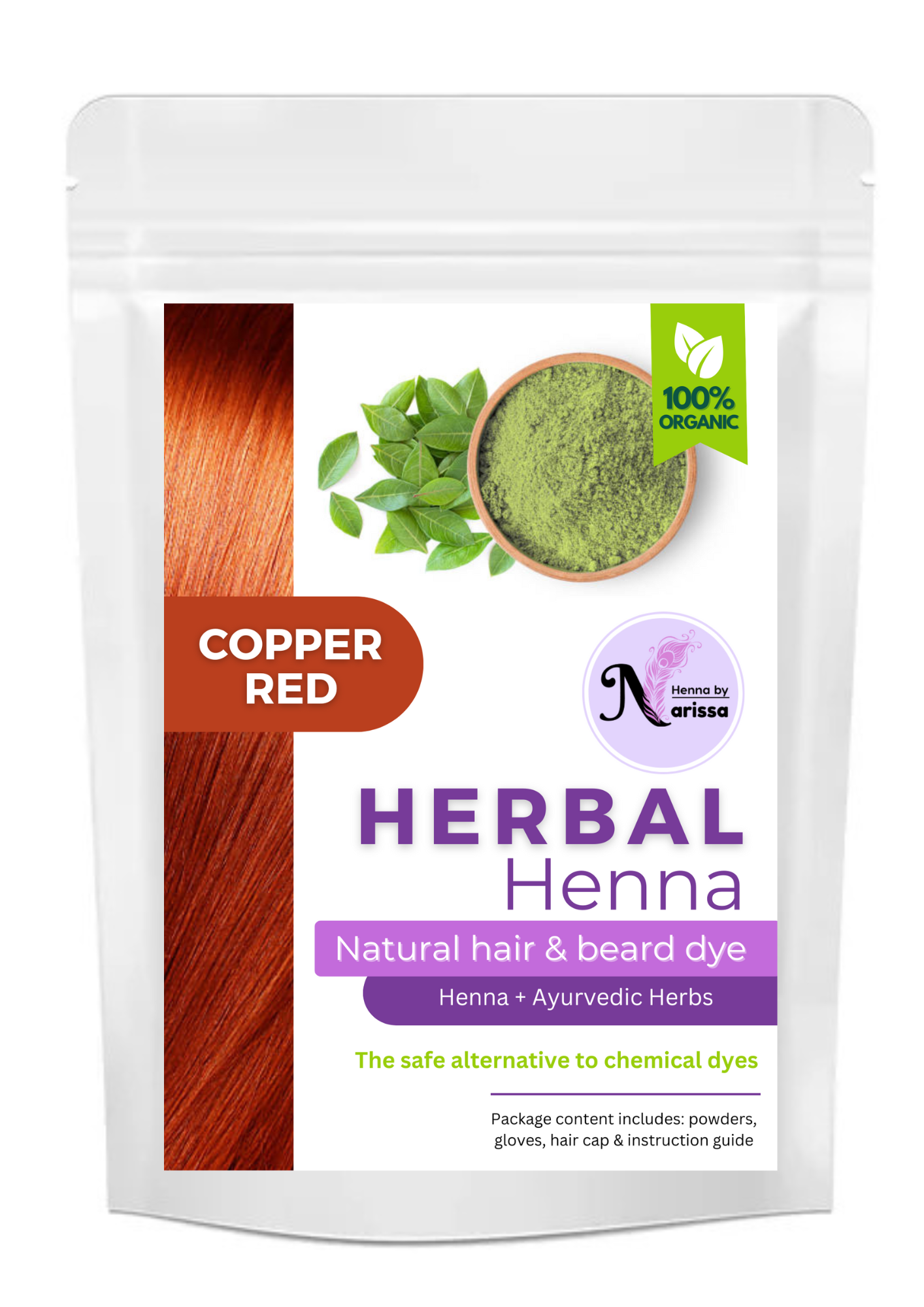 COPPER RED Herbal Henna Powder - Henna by Narissa | Take App