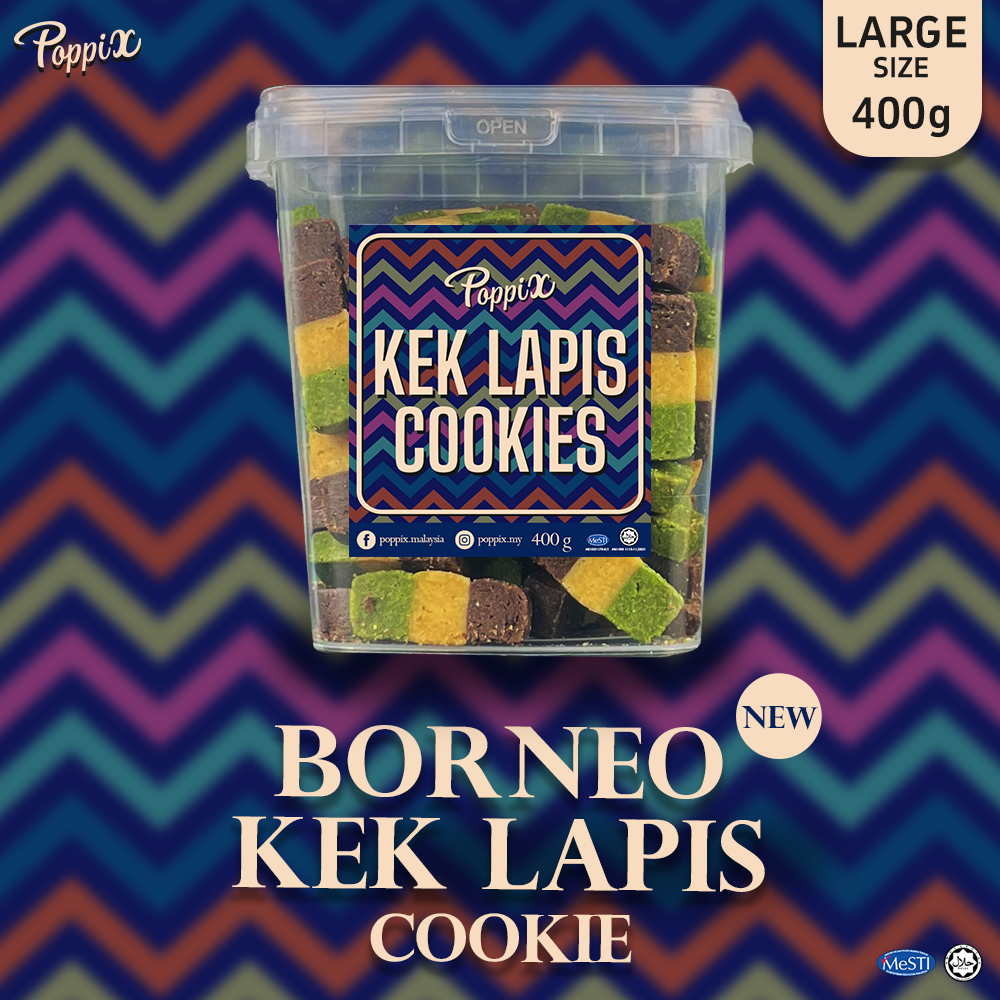 L Bucket Borneo Kek Lapis Cookies - Poppix Snacks | Take App