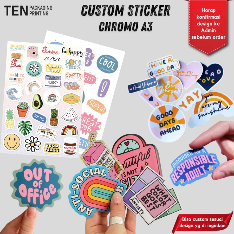 Sticker Chromo Custom A3 - Cetak Kemas - Custom Printing, Packaging ...
