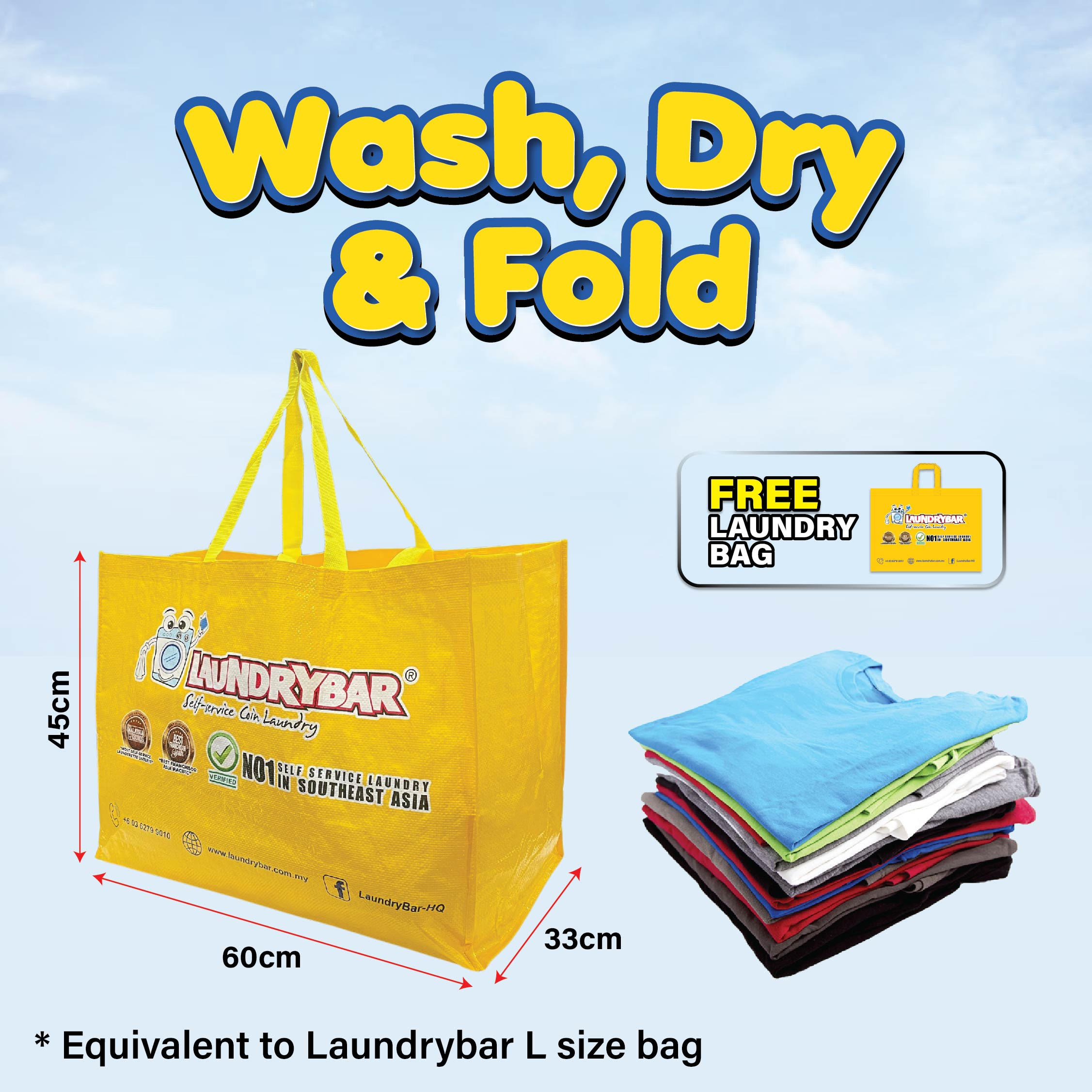 Wash, Dry & Fold Large Package - Pick Up & Delivery Laundry Service