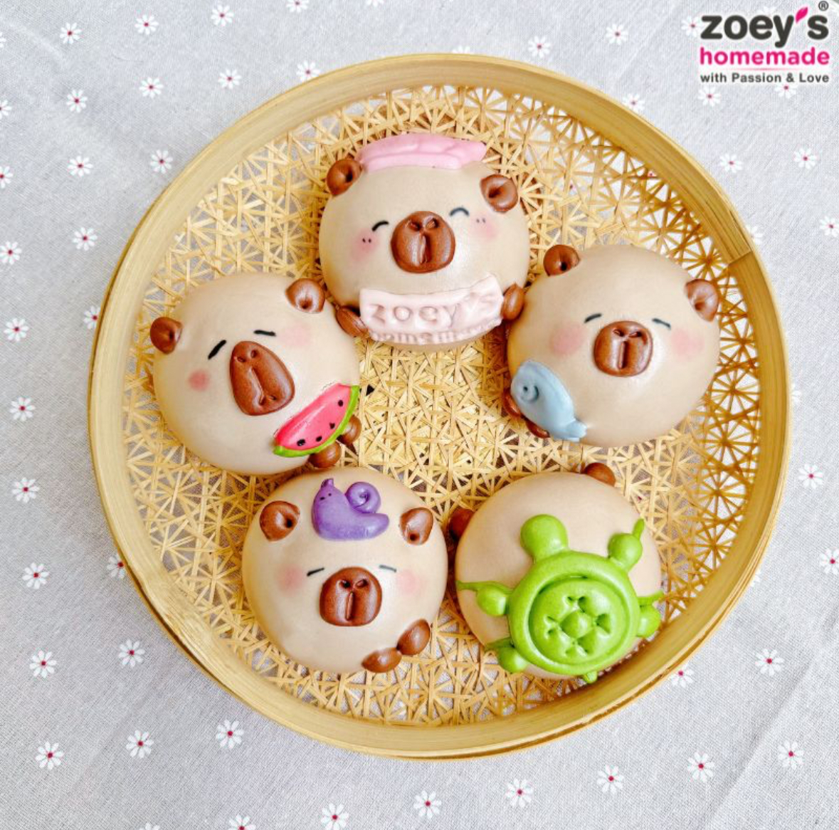 Zoey PRE-ORDER: Capybara Bun – Chocolate (5pcs) - 4us Grocer | Take App