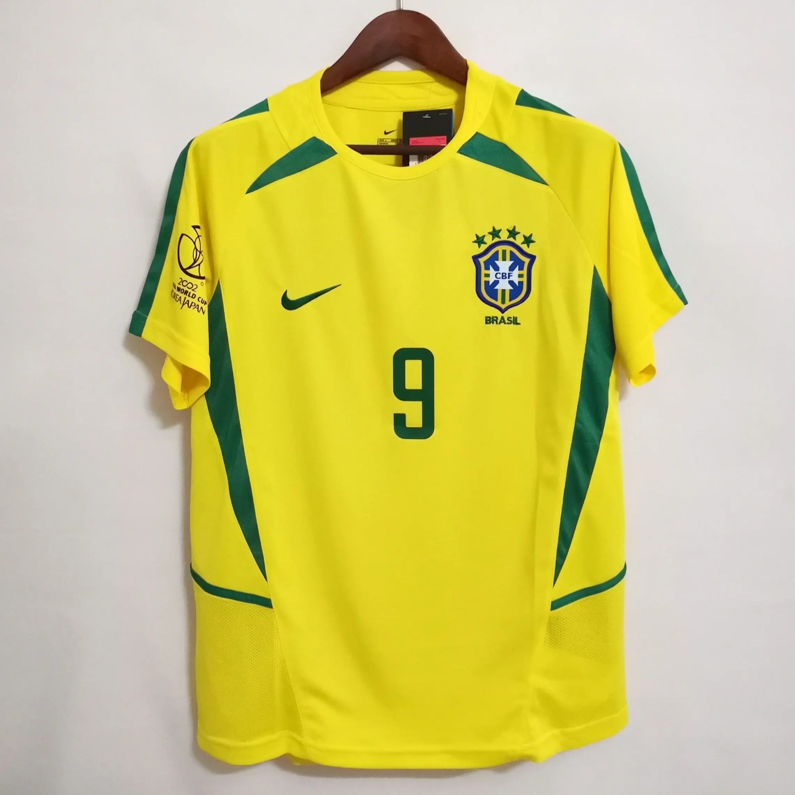 Brazil 2002 Home Shirt (Yellow) - Football Frames Memorabilia | Take App