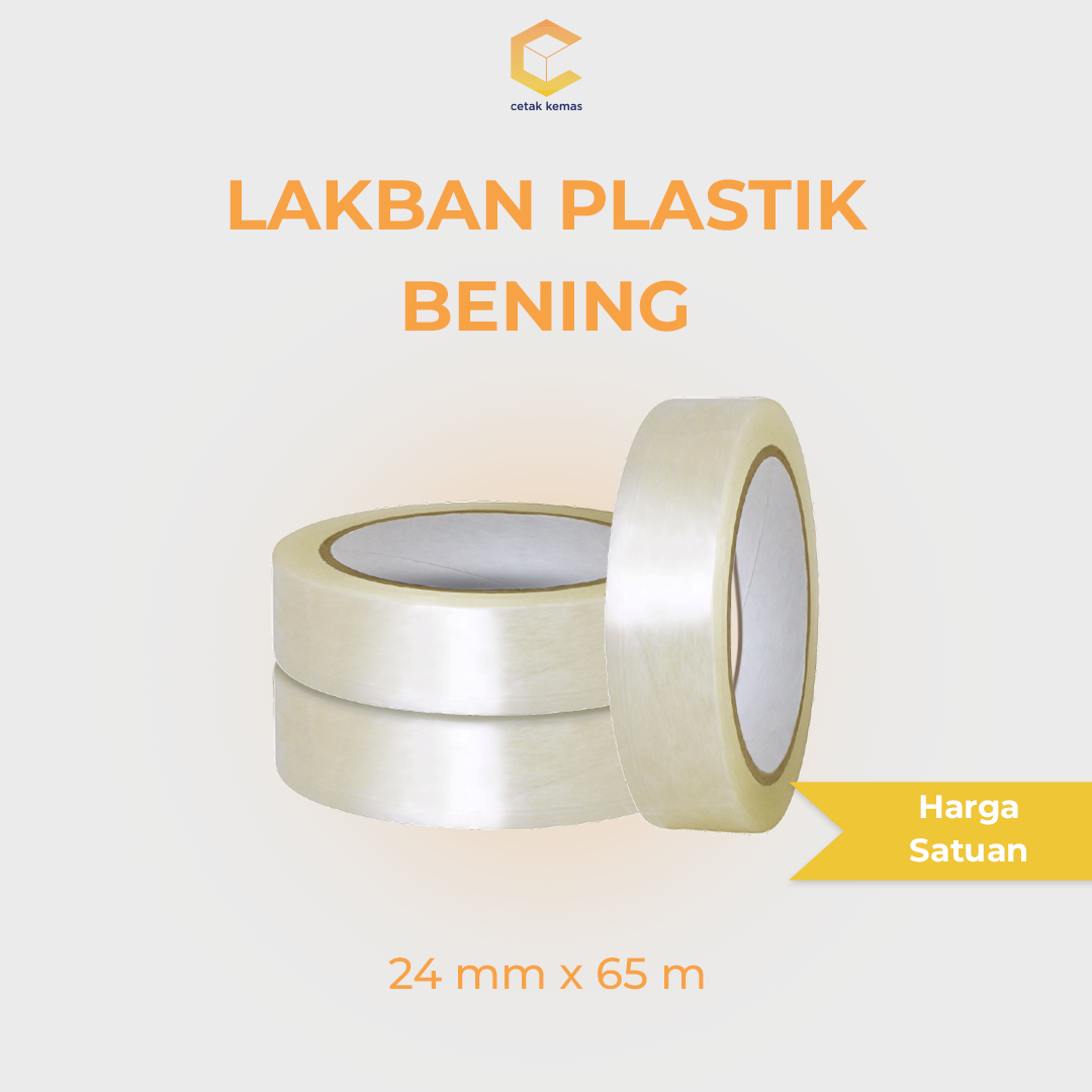 Lakban Plastik Bening - 24mm x 65 meter (satuan) - Cetak Kemas - Custom ...