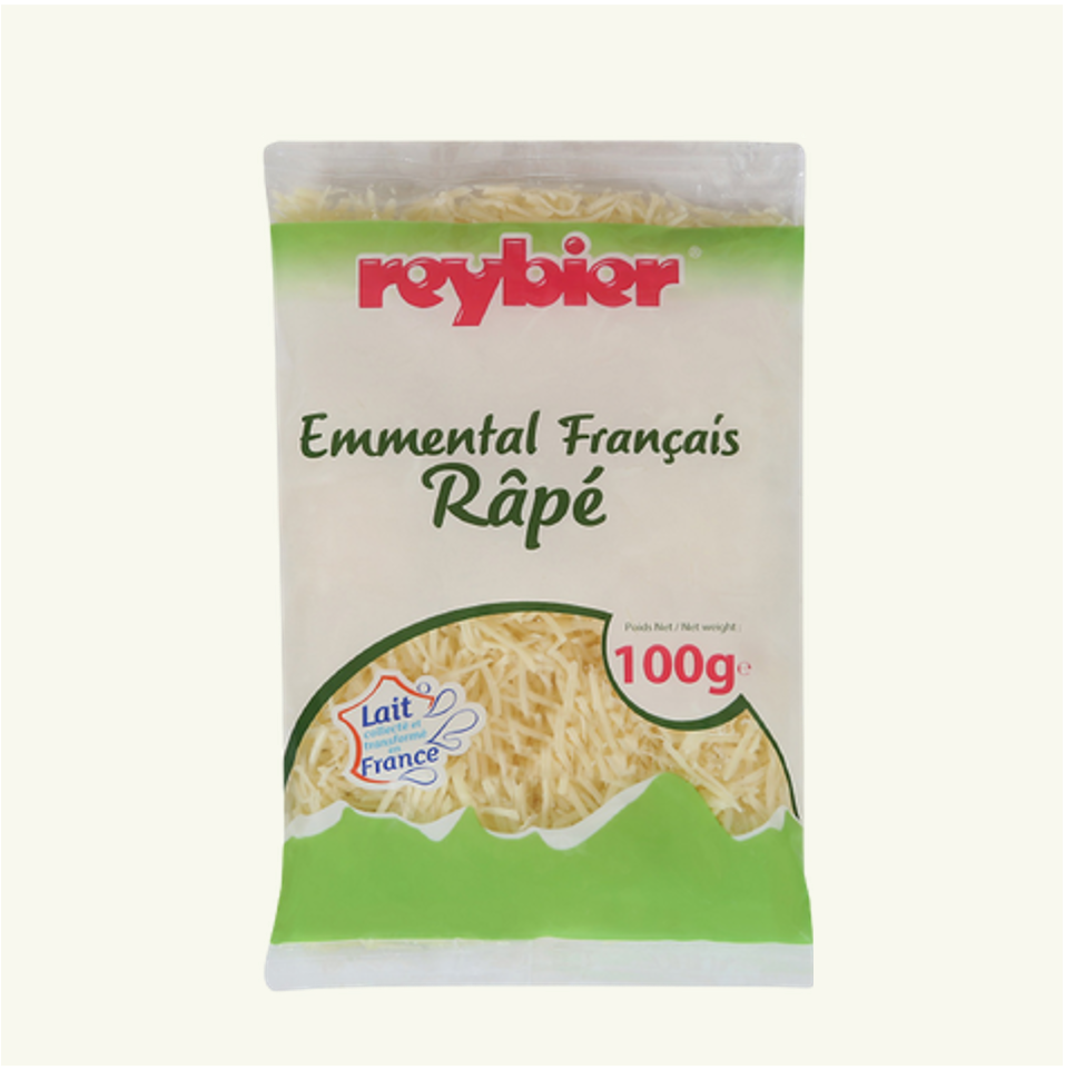 Reybier Emmental Râpé 100g - Pikidy: Courses alimentaires 🍋 livrées en ...
