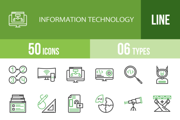 45 Information Technology Green Icons - Digital hub | Take App