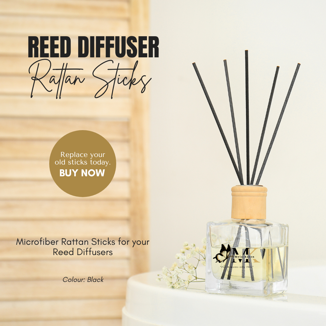 Black Reed Diffuser Rattan Sticks - Myia-Karen