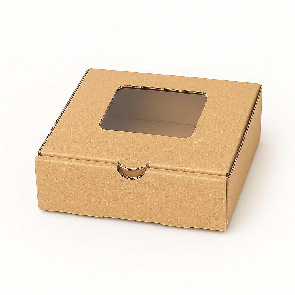 CATERING PLATTER BOXES - 8” x 8” x 2.5 / BROWN - PET LINED- WITH WINDOW ...