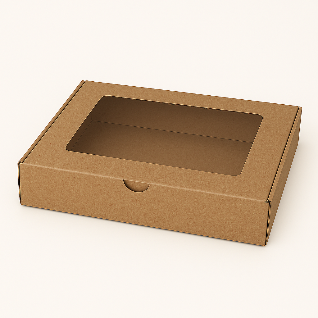 CATERING PLATTER BOXES - 15.5” x 11‘’ x 4’’ / BROWN - PET LINED- WITH ...