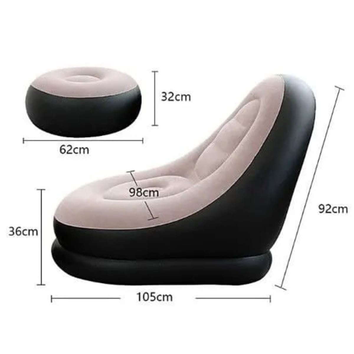 Inflataable Sofa Seat with Foot Stool and Manual Pump - The A Thousands ...