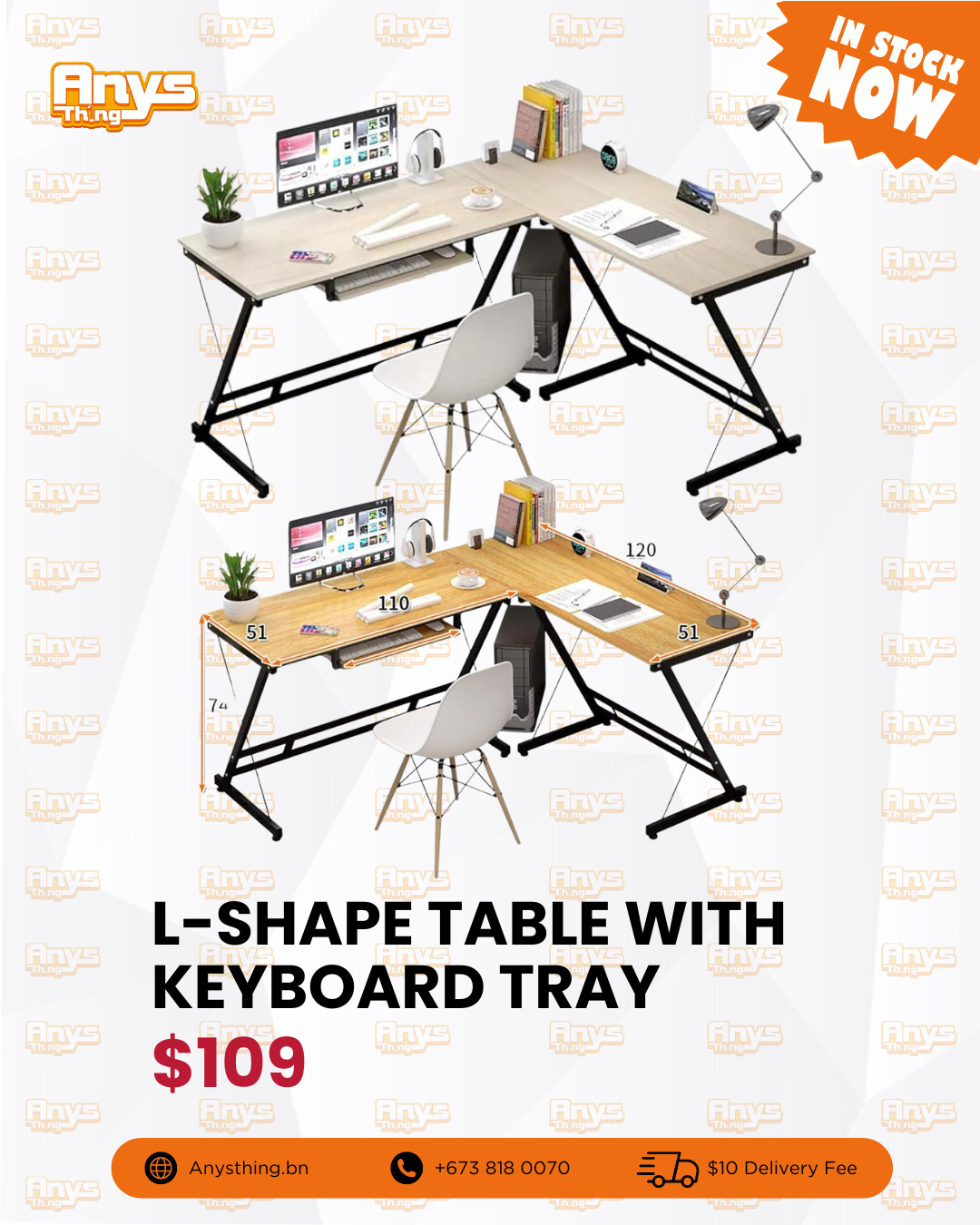 L-Shape with Keyboard Tray - Anysthing | Take App