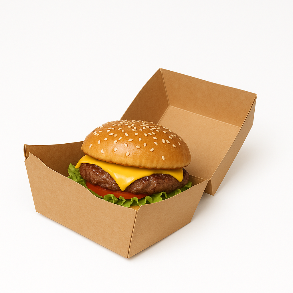 CLAMSHELL BURGER BOXES - PLAIN BROWN - TAKEAWAY PACKAGING SUPPLIES ...