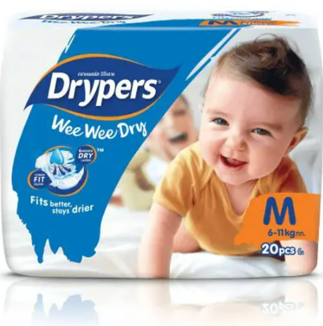 DRYPERS Medium sized Diapers for Babies 20 pcs - Dhivashi