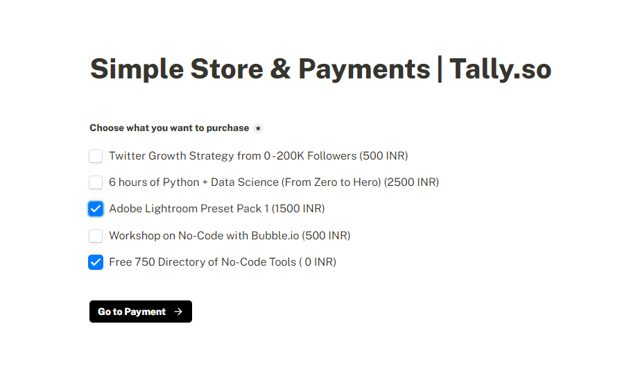 Form templates - Tally