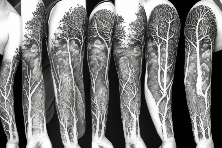 Full Moon Tree Tattoo