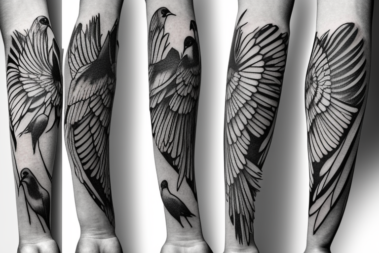 Wing Tattoo Arm Sleeve