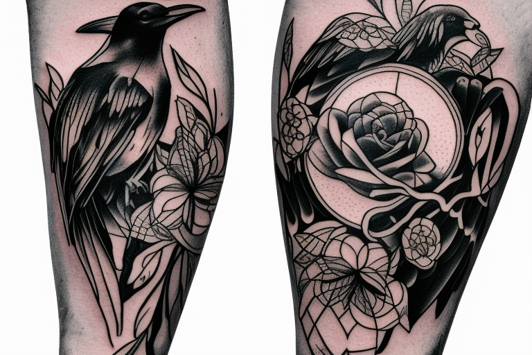 Raven Tattoo Sleeve