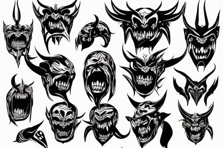 Demon Face Tattoo