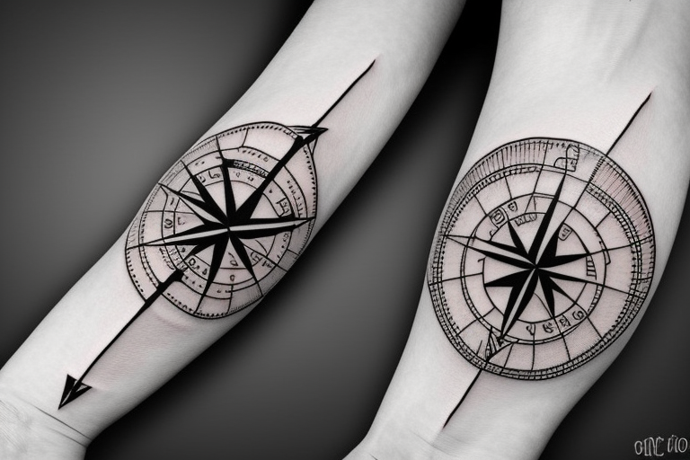 Compass Tattoo Forearm Men