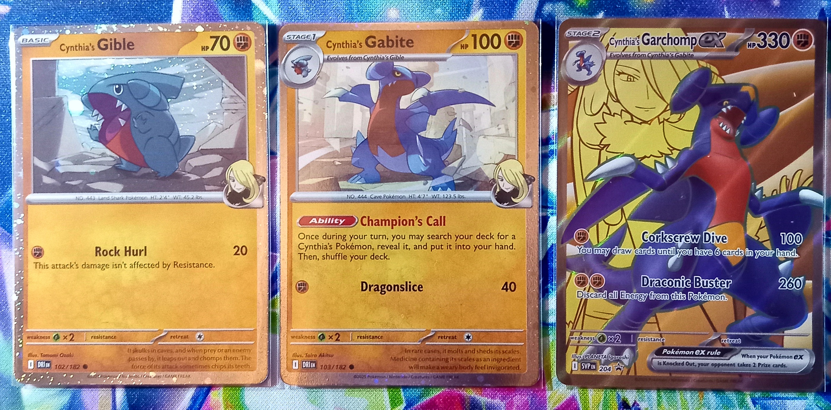 Pack cynthia's garchomp ex black star promo gabite gible ingles ...
