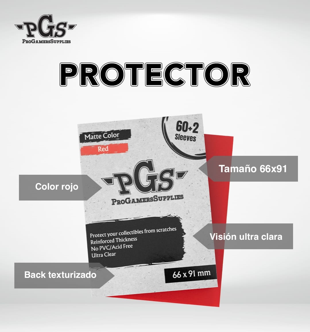 Protector Pgs Rojo Tamaño Standard Mate Premium Pgs Rojo - TCGmatch Chile
