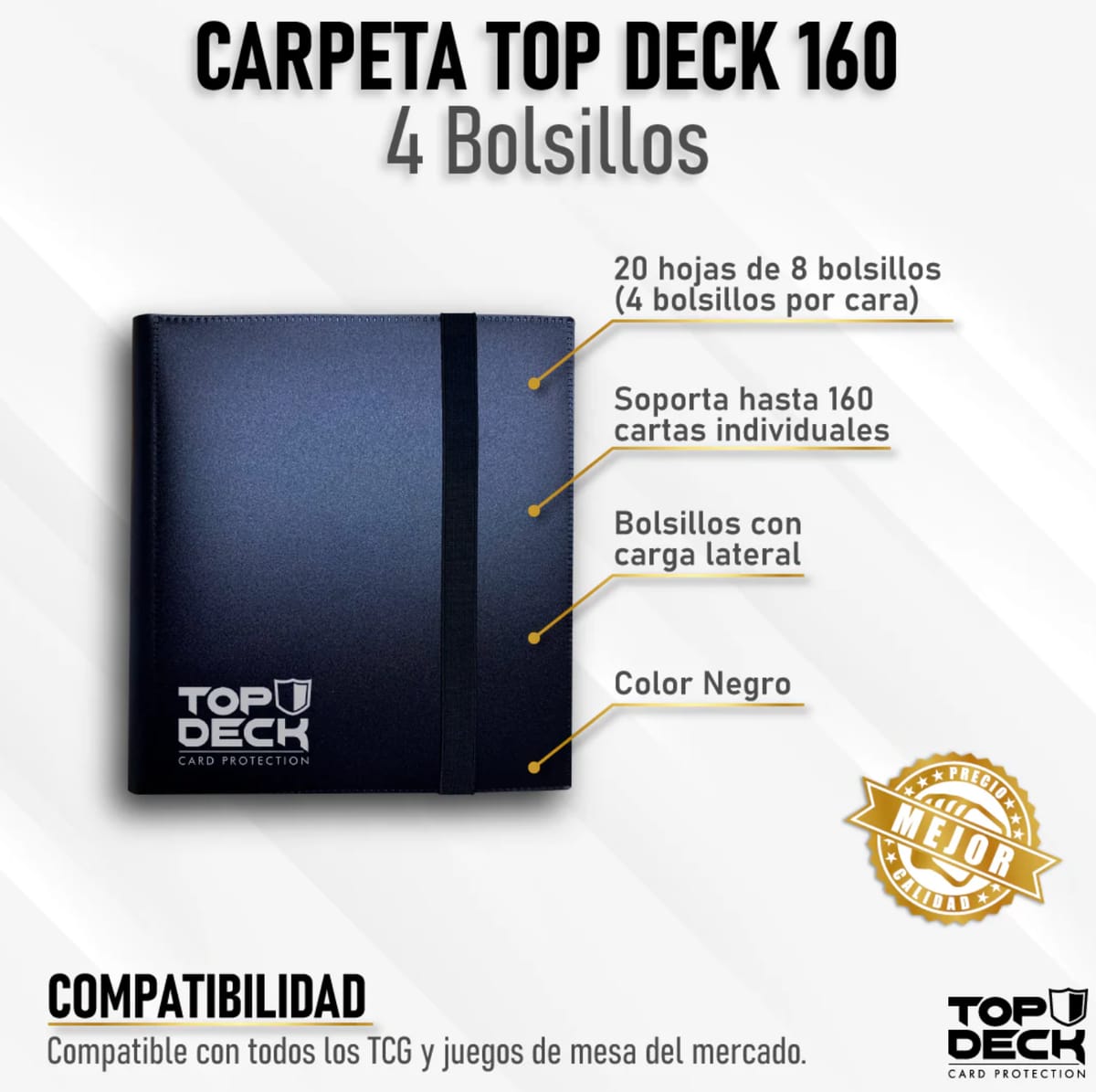 Carpeta Esencial | 160 color Negro - TCGmatch Chile