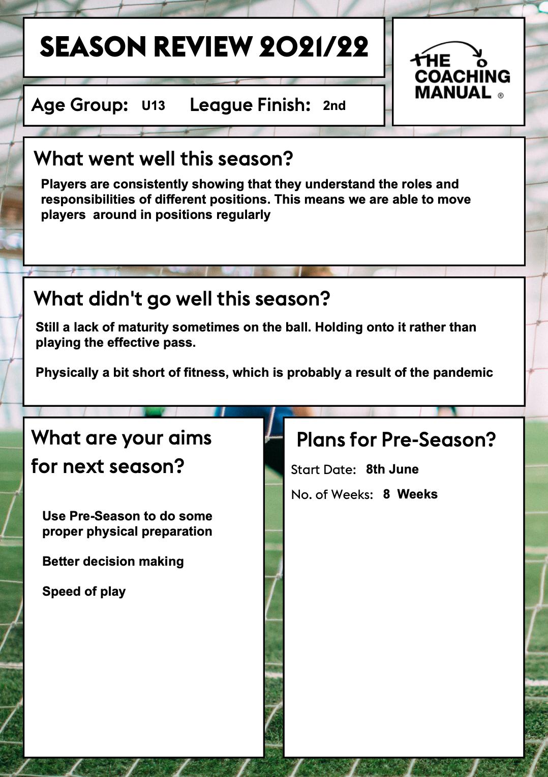 Season Review Infographic - The Coaching Manual