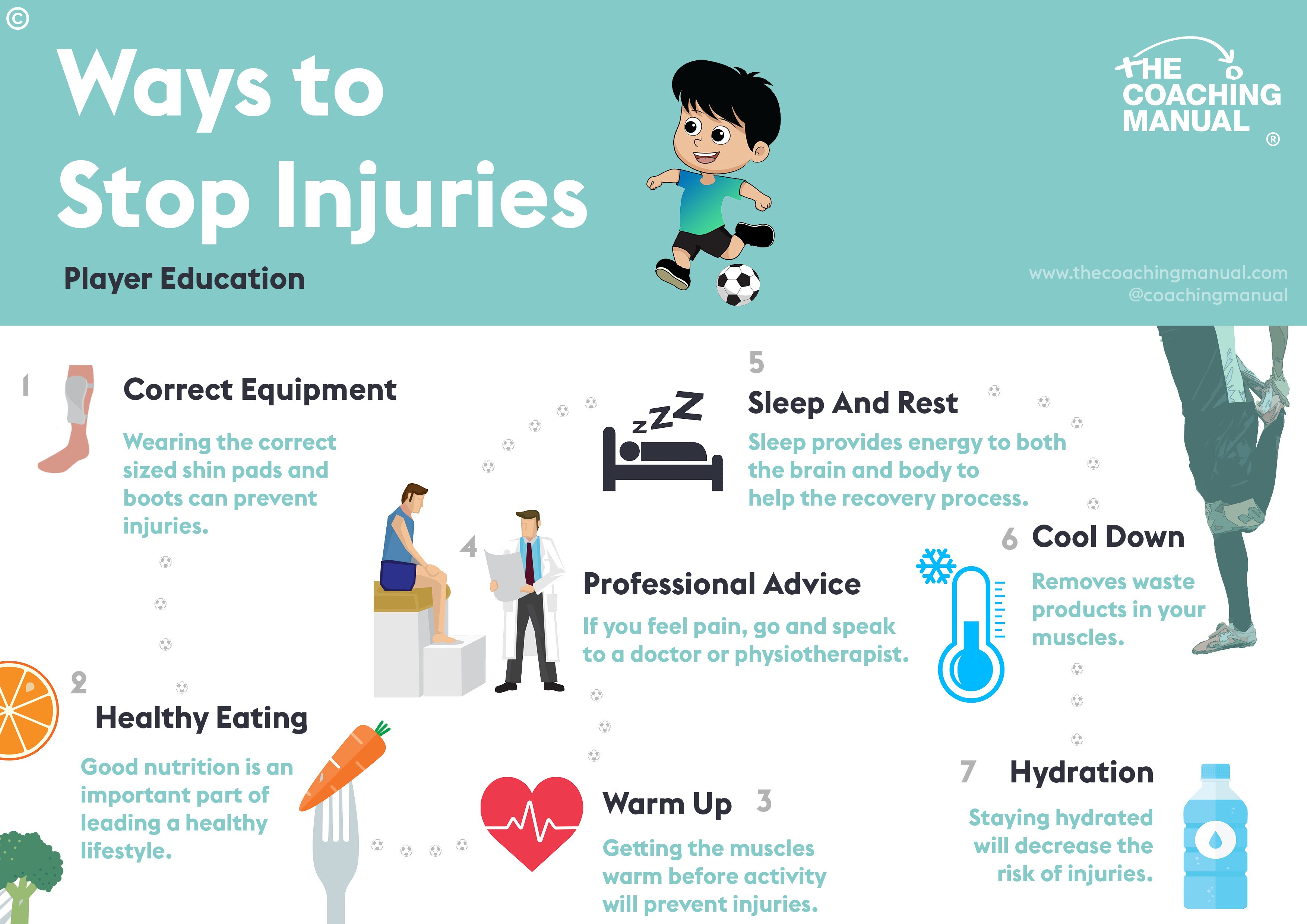 Ways To Stop Injuries Infographic - The Coaching Manual