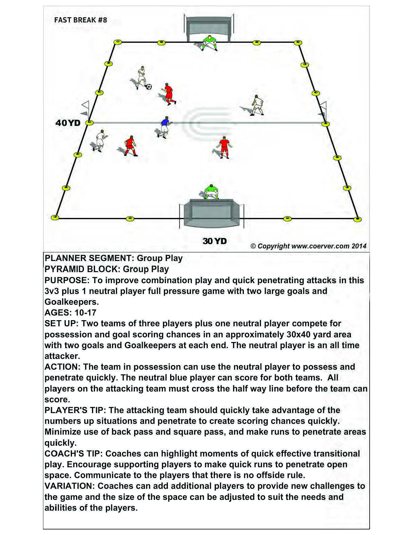 Coerver MYM FB #8 - Small Field Game with Full Goals - The Coaching Manual