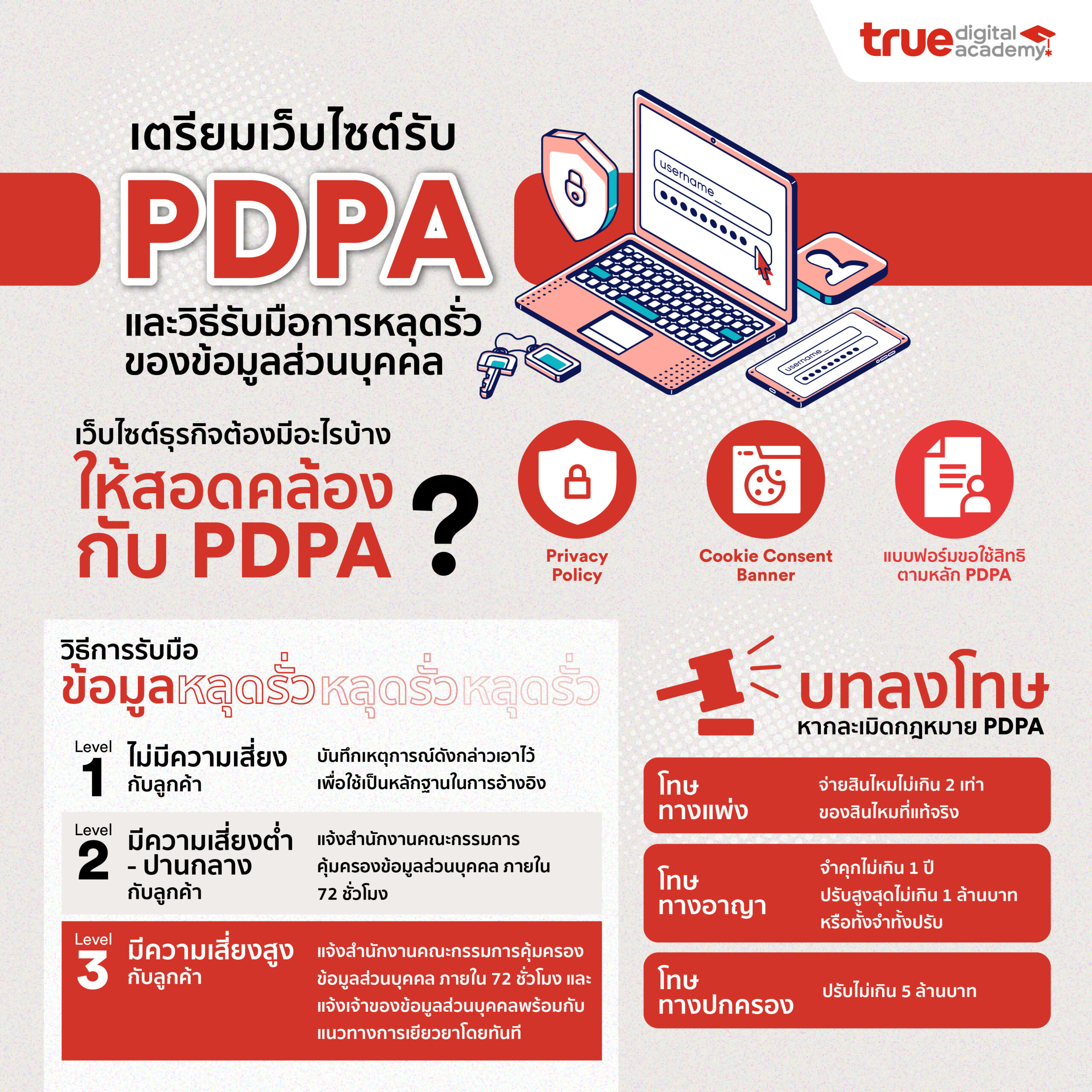 เตรียมเว็บไซต์ธุรกิจรับ 'กฎหมาย PDPA' และวิธีจัดการกับการหลุดรั่วของข้อมูลส่วนบุคคล - True ...