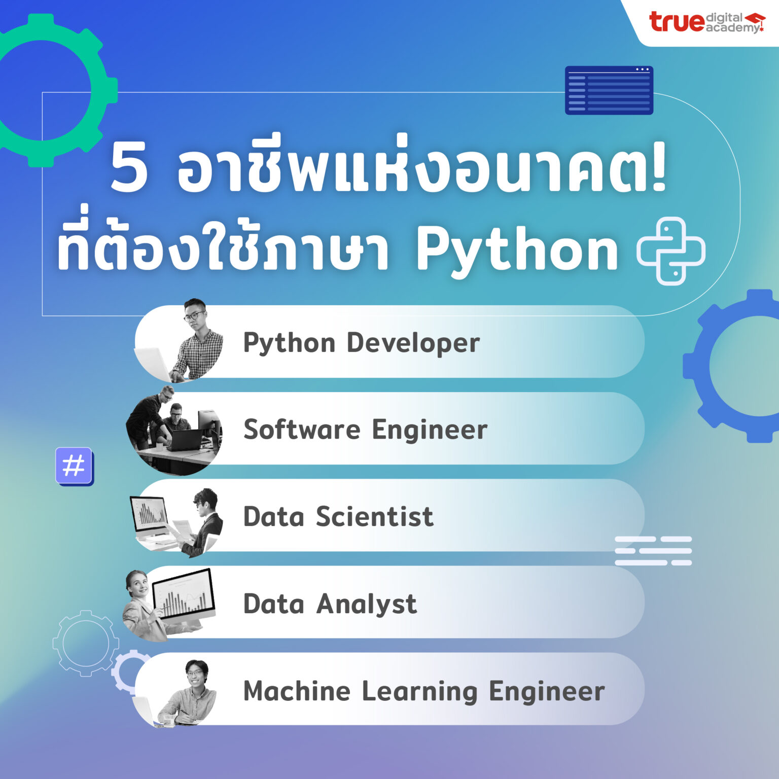 5 อาชีพแห่งอนาคต! ที่ต้องใช้ภาษา Python - True Digital Academy