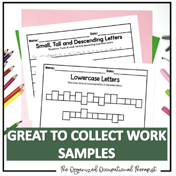 Alphabet Writing Assessment -Occupational Therapy Letter Memory Data ...