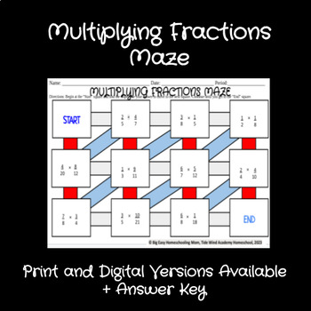 Multiplying Fractions Maze (PPTX, PDF, & GSLIDES) | TeachShare