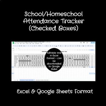 School/Homeschool Attendance Tracker (Checked Boxes) | TeachShare