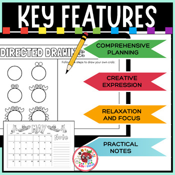 Back To School Directed Drawing Calendar 2025 Editable Printable and ...