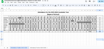 School/Homeschool Attendance Tracker (Checked Boxes) | TeachShare