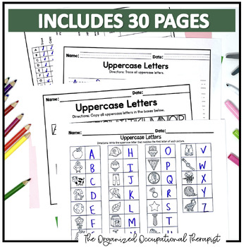 Alphabet Writing Assessment -Occupational Therapy Letter Memory Data ...