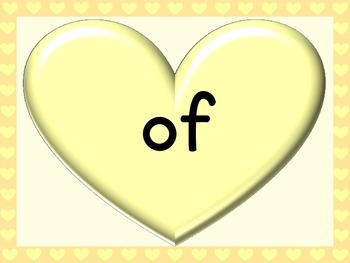 Yellow Heart Dolch First Grade Sight Word Posters and Flashcards ...