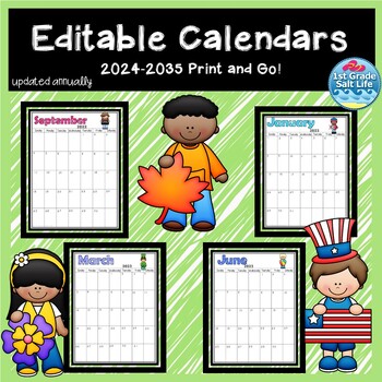 2024-2025 Calendars / Editable Calendars 2024-2025/ back to school ...