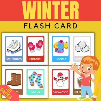 Printable Winter Vocabulary Flashcards December January Activities For ...