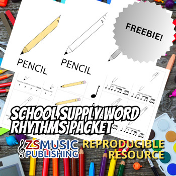 School Supply Word Rhythm Pack FREEBIE | TeachShare