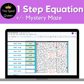 1 Step Equation Mystery Maze Digital Resource Google NO PREP | TeachShare