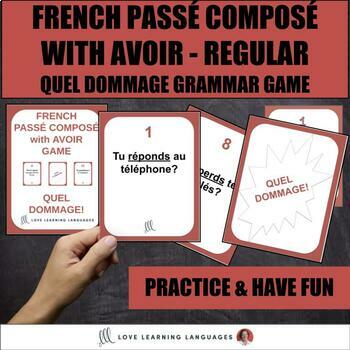 French passé composé game - Regular verbs with avoir - Quel Dommage ...