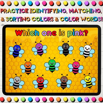 Colors Spring Bees Boom Cards™: Identifying, Matching, Sorting, & Color ...