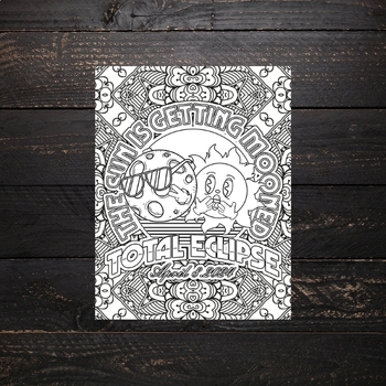 Printable Solar eclipse 2024 Mandala Coloring Pages Sheets -Fun April ...