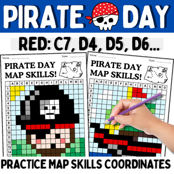 Talk like a Pirate Day Coloring pages September Pixel Art Map Skills ...