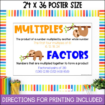 Factors and Multiples Anchor Chart Poster | TeachShare